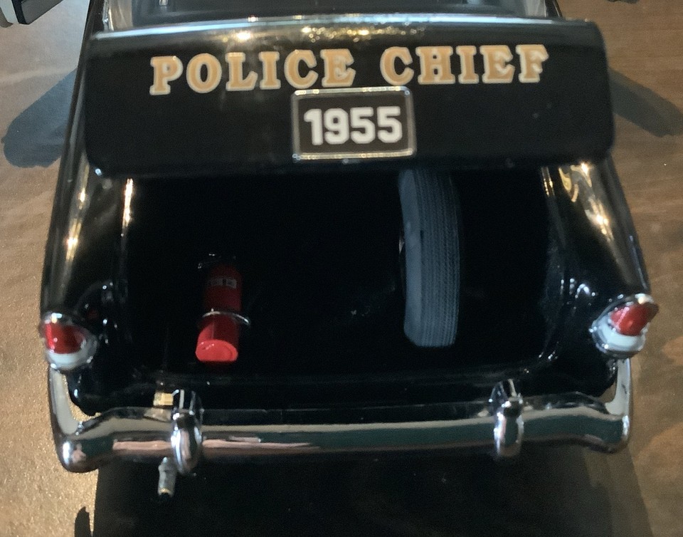Franklin Mint 1955 Chevrolet BelAir Police Chief Car 1/24 Diecast Model ...