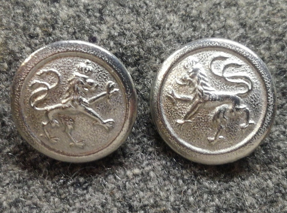 WWI German Bavarian Buttons in silver, unpainted 18MM Lion buttons 1 ...
