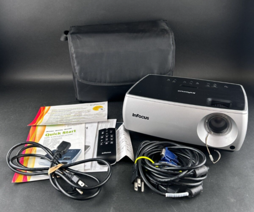 Infocus IN2102EP DLP Projector with Bulb Manual Case Cables Tested ...