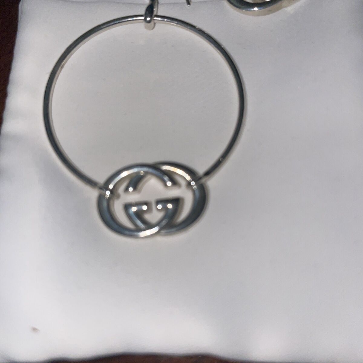 GUCCI BRITT INTERLOCKING HOOP DROP DANGLE LARGE EARRINGS GUCCI BRITT INTERLOCKING HOOP DROP DANGLE LARGE EARRINGS
