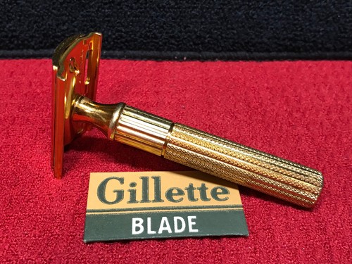 NM Late-40's Gillette NDC Gold Fat Handle Tech Safety Razor - Really ...
