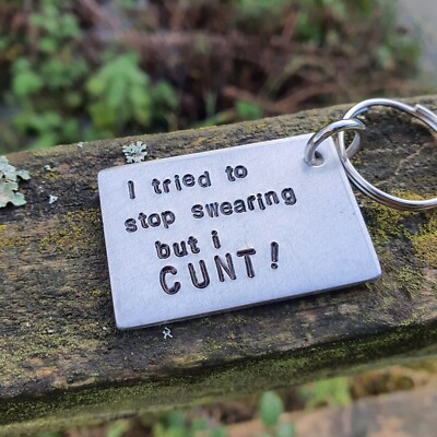 STOP SWEARING Funny RUDE 40th 50th GIFTS Novelty Keyring Keychain ...