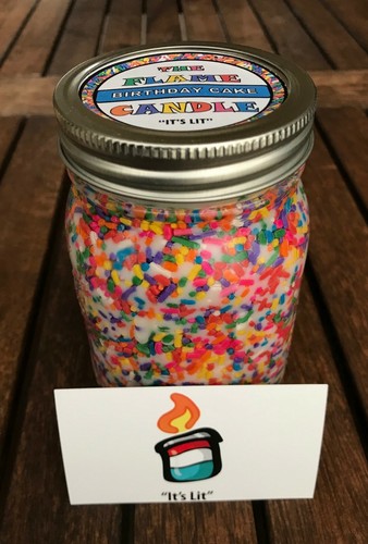 Rainbow Sprinkle Birthday Cake Scented Candle 16 oz Ball Jar FAST FREE ...