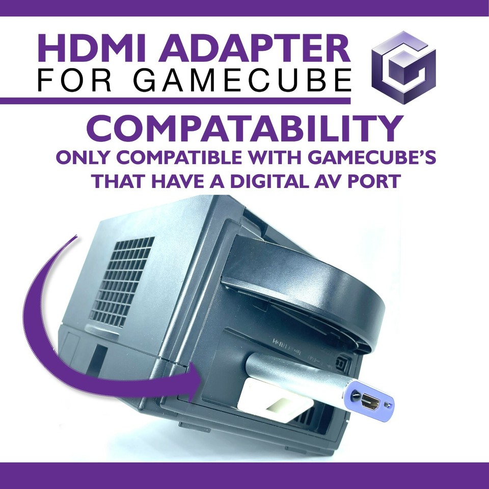 Kaico Gamecube GC HDMI Line Doubler Adapter Adaptor Digital AV to HDMI ...