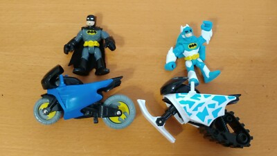 FISHER PRICE IMAGINEXT DC COMICS Artic Batman snowmobile + BATMAN ...
