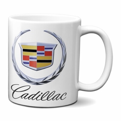 CADILLAC COFFEE MUG 11oz WREATH AND CREST CERAMIC ATS SUV GM CADI | eBay