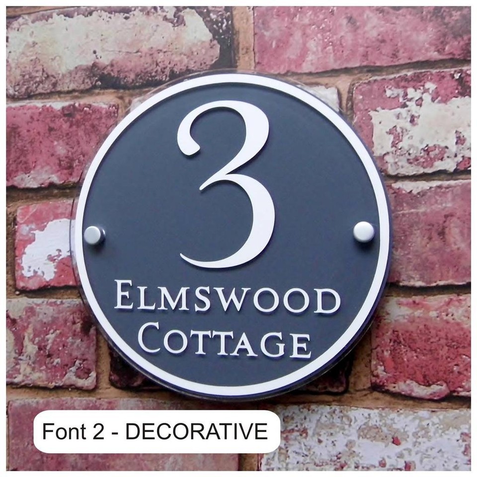 HOUSE SIGNS / MODERN ADDRESS PLAQUES DOOR NUMBER ROUND HANDMADE ...