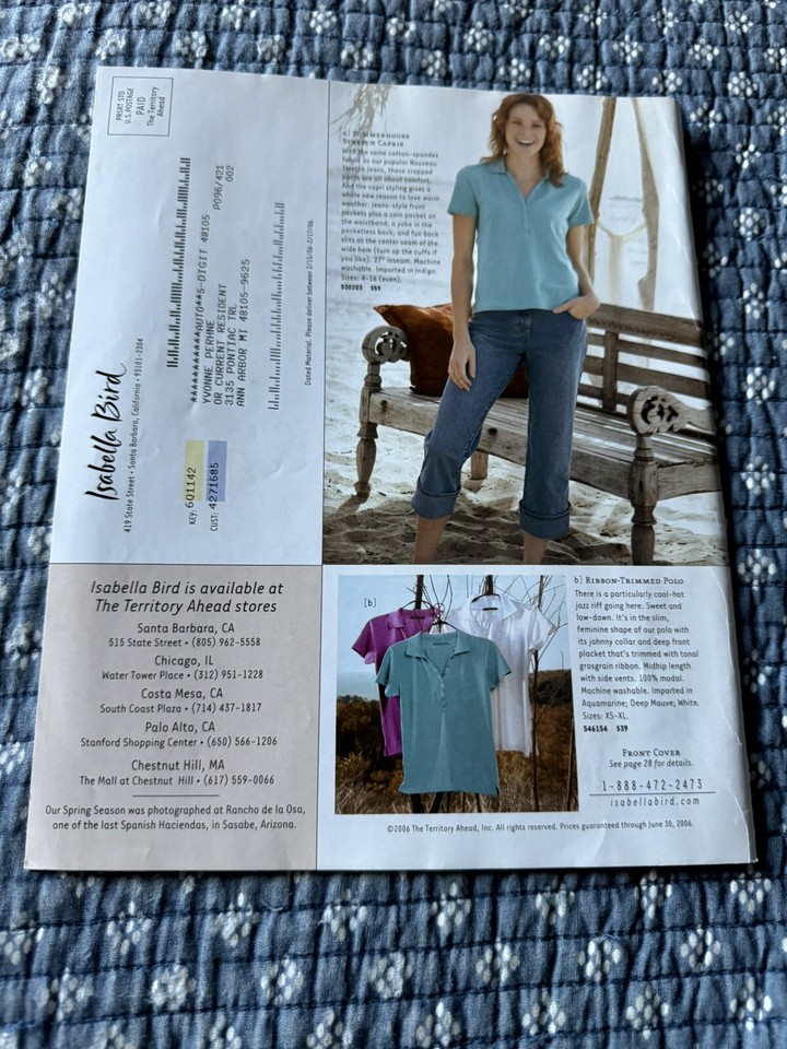 ISABELLA BIRD Catalog WOMEN’S FASHION Spring 2006 52 pp VG+/EX | eBay