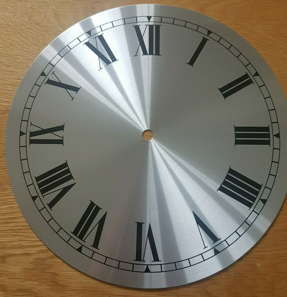NEW - 10 Inch Clock Dial Face - Silver Finish 254mm - Roman Numerals ...