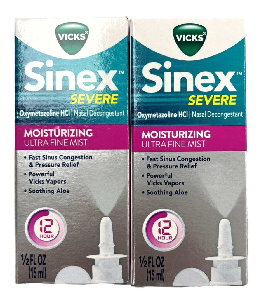 Vicks Sinex SEVERE MOISTURIZE Nasal Spray 12 Hr 0.5oz ULTRA MIST PUMP ...
