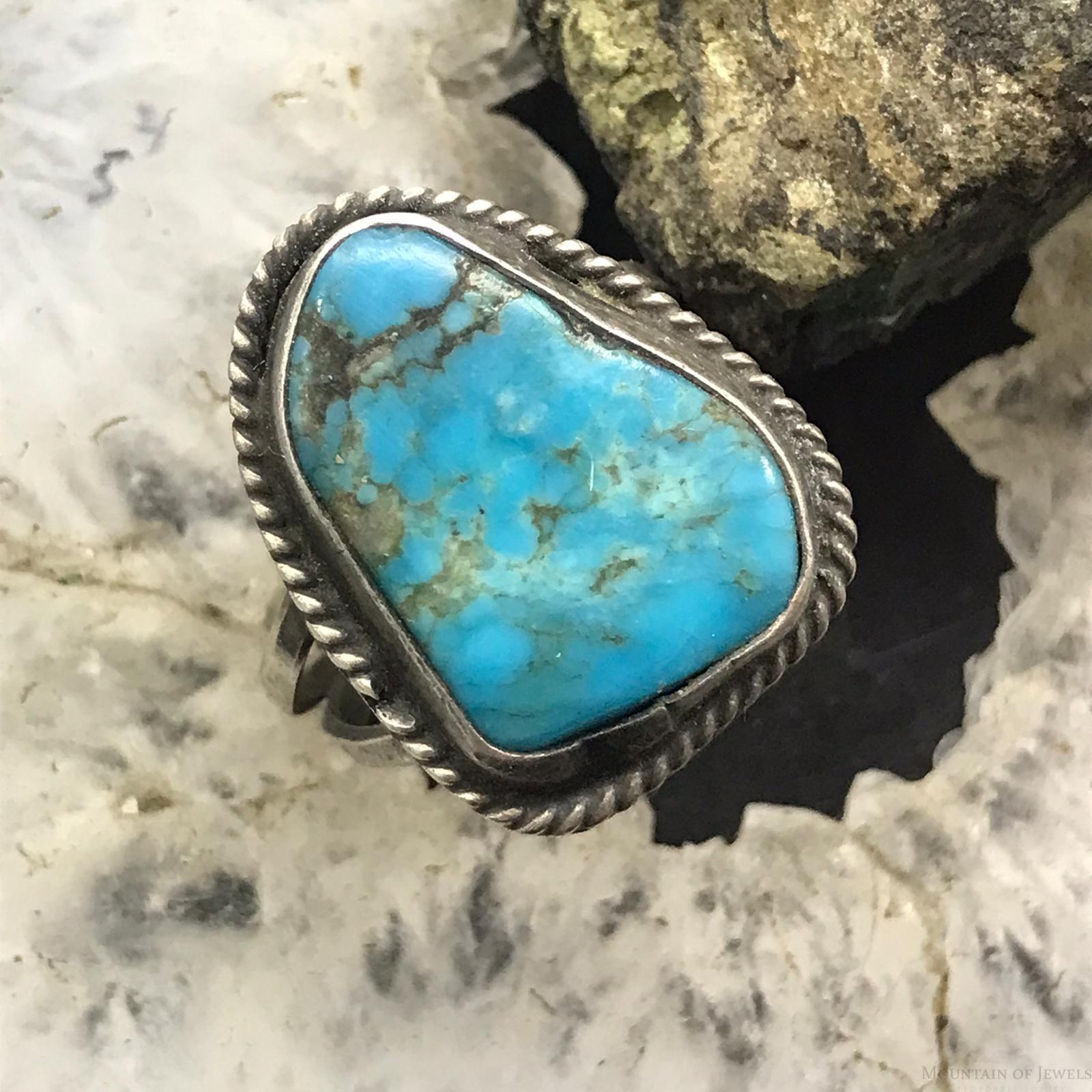 Vintage Native American Natural Triangle Turquoise Ri… - Gem