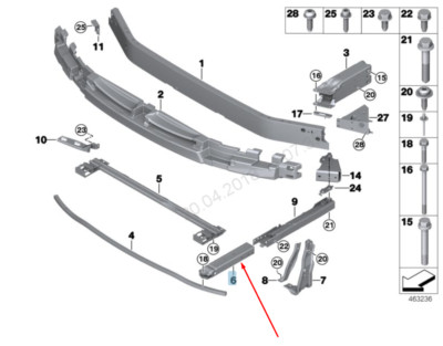 NEW BMW X1 F48 FRONT LEFT LOWER DEFORMATION ELEMENT 51117374789 2015 ...