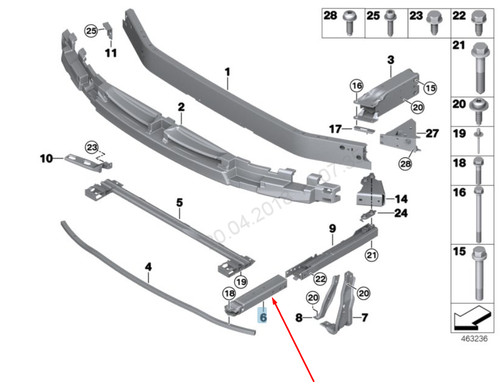 BMW X1 F48 FRONT LEFT LOWER DEFORMATION ELEMENT 51117374789 2015 NO ...