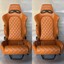 2 X TANAKA UNIVERSAL TAN PVC LEATHER RACING SEAT DUAL RECLINER ...