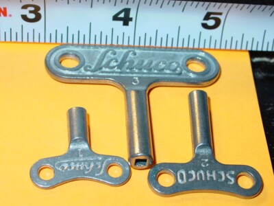 SCHUCO WIND UP KEY REPRODUCTION REPRO SET of 3 DIFFERENT SIZE KEYS -N/M ...