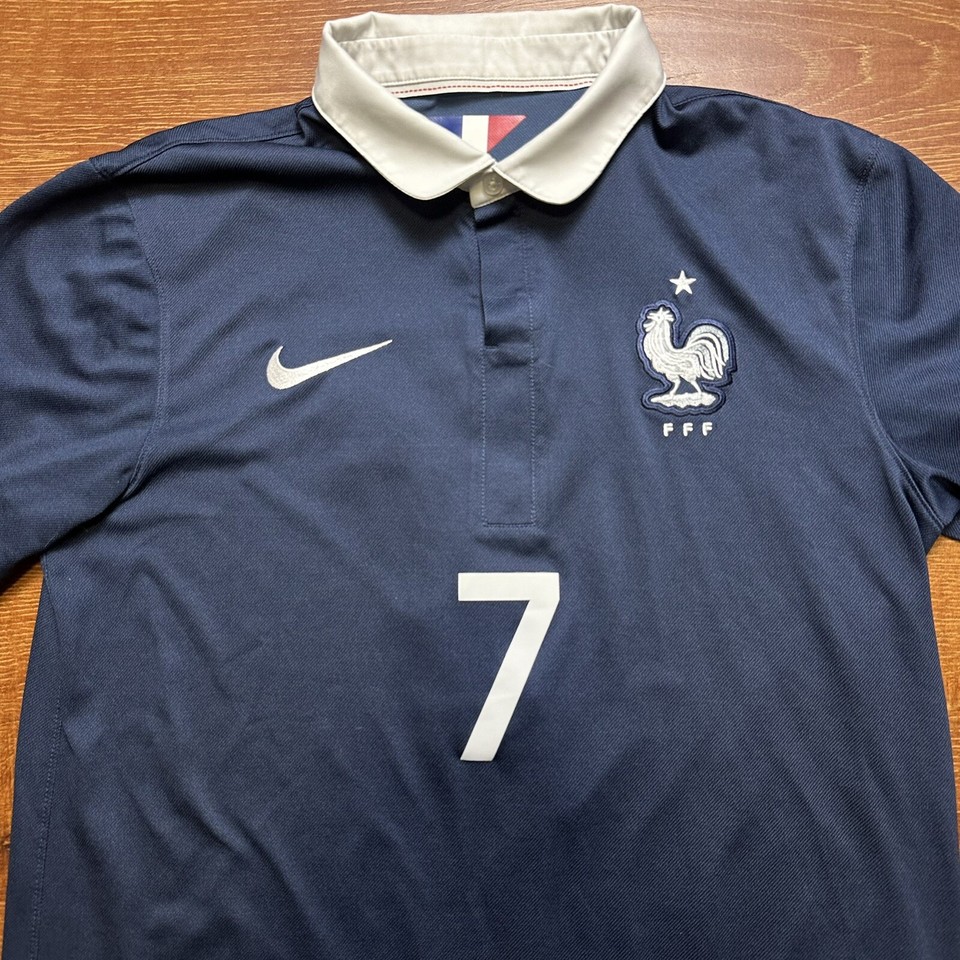 Nike France Jersey M Blue Collared World Cup France Franck Ribery 7 | eBay