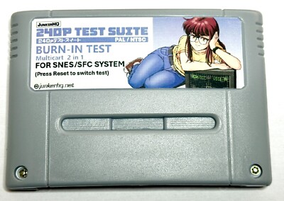 Super Nintendo Famicom 2in1 Burn in Test Cartridge + 240p Test Suite ...