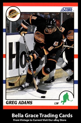1990-91 Score American Greg Adams #240 Vancouver Canucks NHL Hockey ...