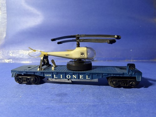 Lionel Postwar 3419 Operating Helicopter Car w/Box (Double Rotor) | eBay