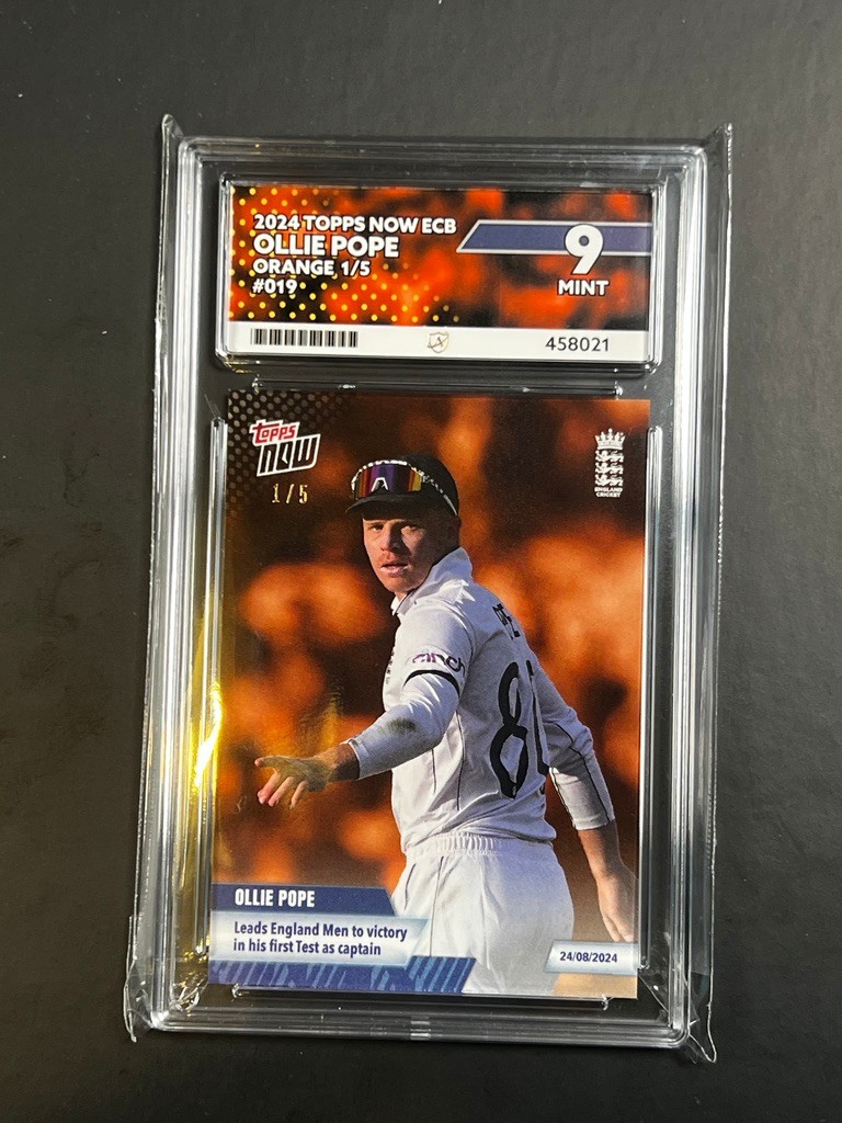 ACE 9 Ollie Pope Topps Now ECB 019 2024 Orange Parallel /5 | eBay UK
