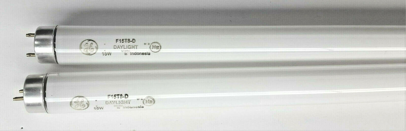 2x GE F15T8/D 15W T8 6500K 18" Fluorescent Linear Light Bulb Sylvania ...