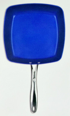 Servappetit 9.5" Square Griddle Skillet Pan, Cobalt Blue Non-Stick Oven ...