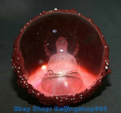 6.4" Ancient Crystal Buddhism Ball Shakyamuni Amitabha Buddha Statue | eBay