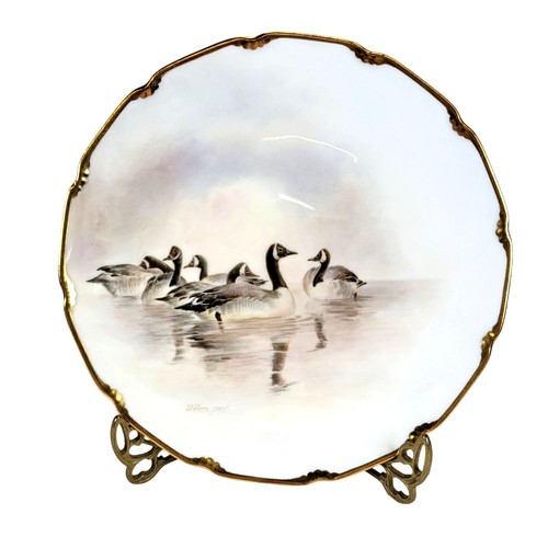Antique Royal Doulton Plate Geese Birds Gold Scalloped Signed Wilson ...