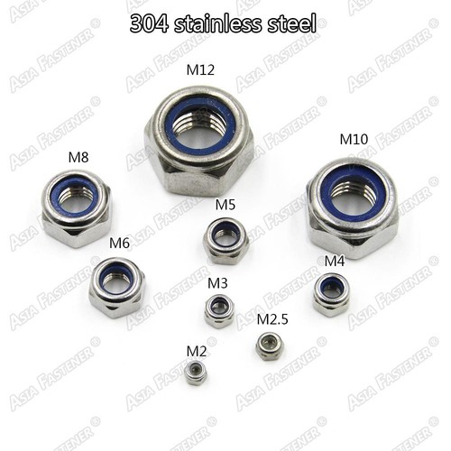 Locknut Hex nut Hexagon Locknuts with Nylon Insert Stainless Steel ...
