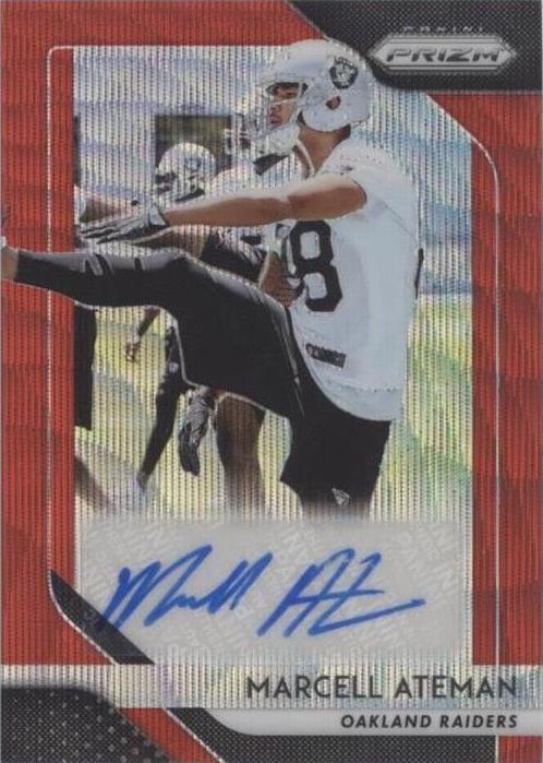 2018 Panini Prizm - Rookie Autographs Marcell Ateman #RA-MA Red Wave ...