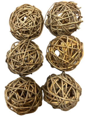 seat of 6 Rattan Wicker Ball Decoration Ornaments Wedding Christmas ...
