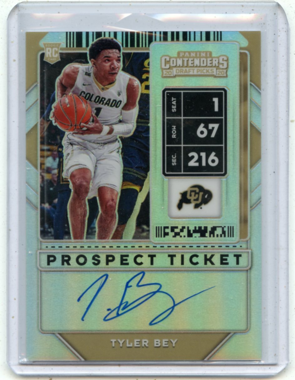2020-21 CONTENDERS DP #71 TYLER BEY AUTOGRAPH SILVER PRIZM RC, COLORADO ...