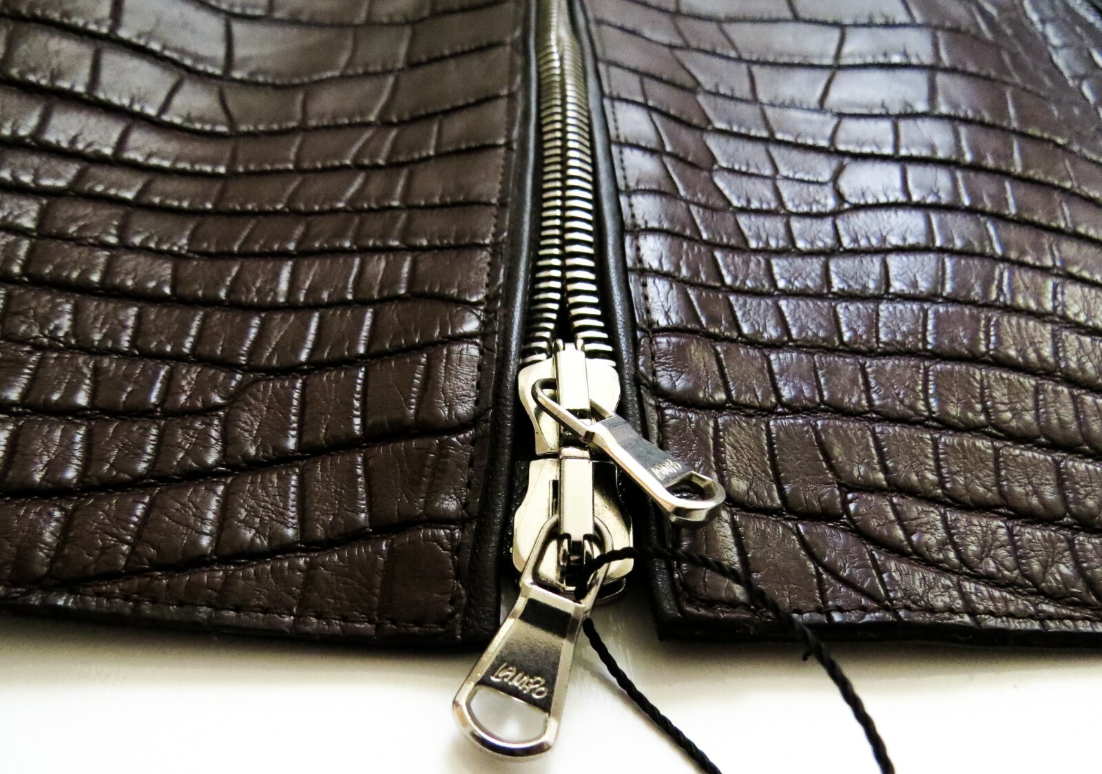 $36795 FREDO FERRUCCI Brown Crocodile Alligator Leather Bomber Jacket ...