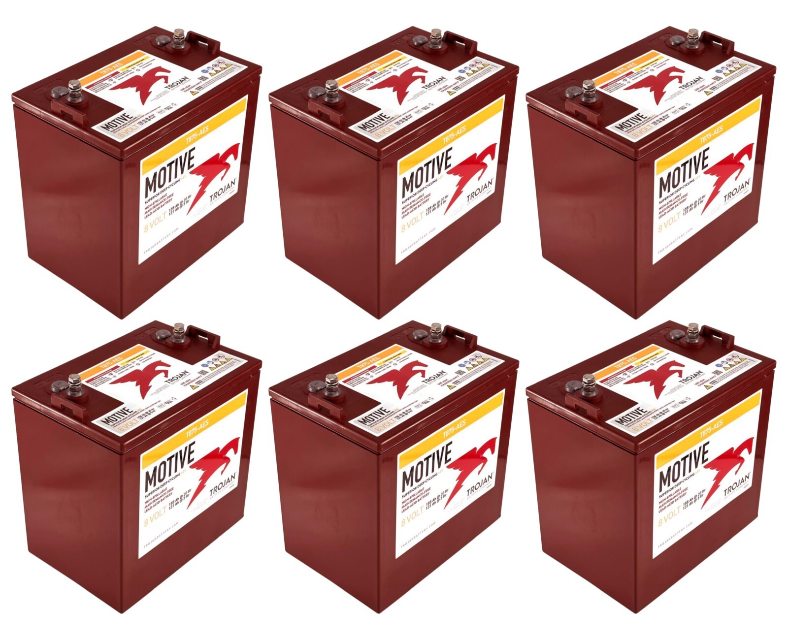 Trojan T875-AES 8V 158Ah VRLA AGM Battery (Set of 6) | eBay