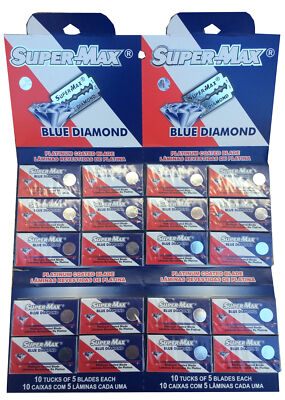 100 Supermax Blue Diamond double edge razor blades | eBay