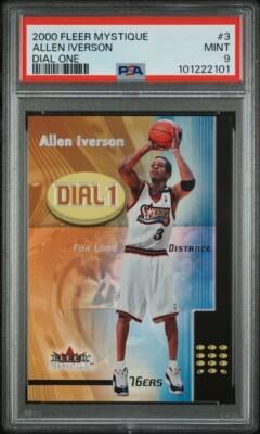2000 Fleer Mystique Allen Iverson DIAL 1 For Long Distance PSA 9 MINT ...