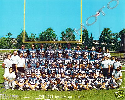 1968 BALTIMORE COLTS 8x10 TEAM PHOTO MORRALL UNITAS MATTE MACKEY TIMMY ...