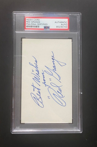 Red Grange Signed Index Card PSA/DNA Chicago Bears HOF | eBay