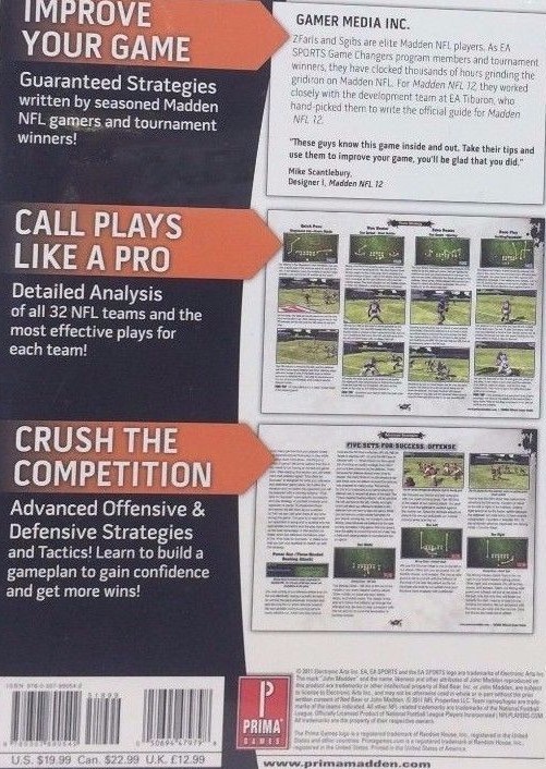 Playbooks MADDEN NFL 12 - Official Player's Guide 883929456895| eBay