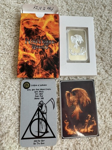 Fantastic Beasts Phoenix HP Nightmare Metals 1oz .999 Silver Proof Art ...