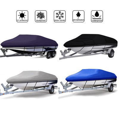 Waterproof Trailerable Runabout Boat Cover Fit V-Hull Tri-Hull Fishing ...