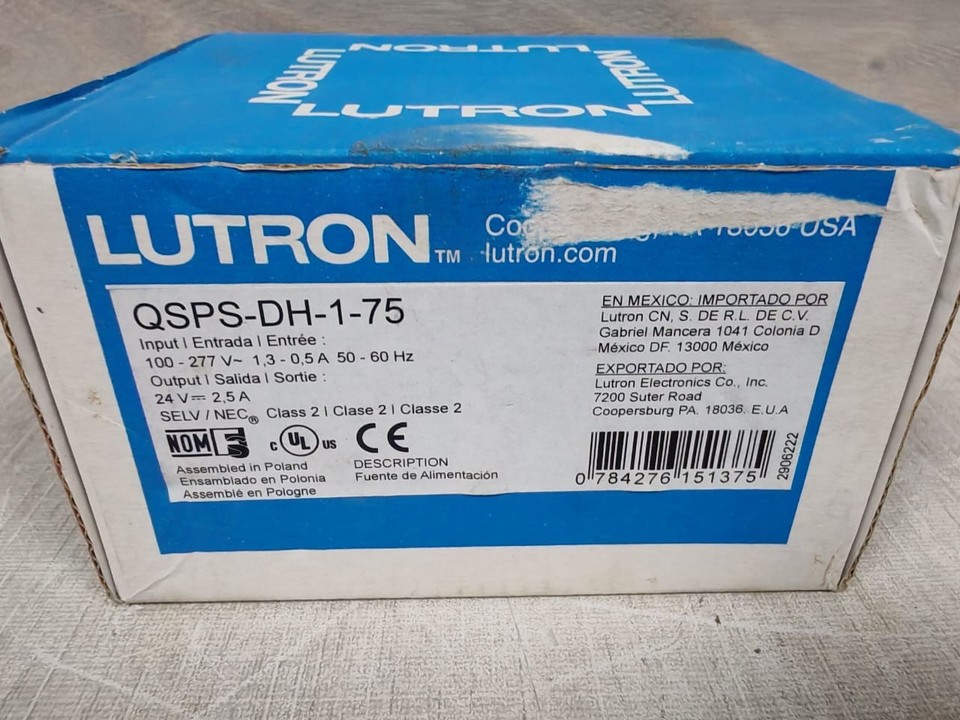 LUTRON QSPS-DH-1-75 POWER SUPPLY 24V -NEW | eBay
