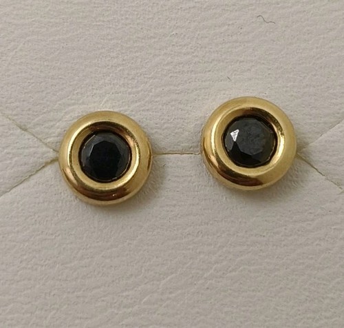 Orecchini Oro 18K 750 Mls. Zirconia Nera. 6,7MM. | eBay