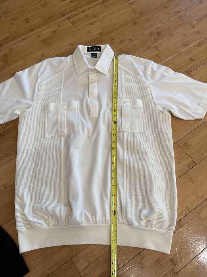 VINTAGE Alan Stuart Polo Shirt Mens Large Short Sleeve Banded Bowling ...