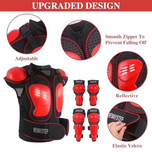 Kids Motorcycle Armor Gear Body Armor Vest Suit Chest Back Spine ...