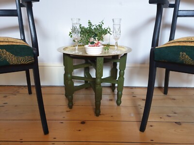 Brass Top Tiffin Table | eBay UK