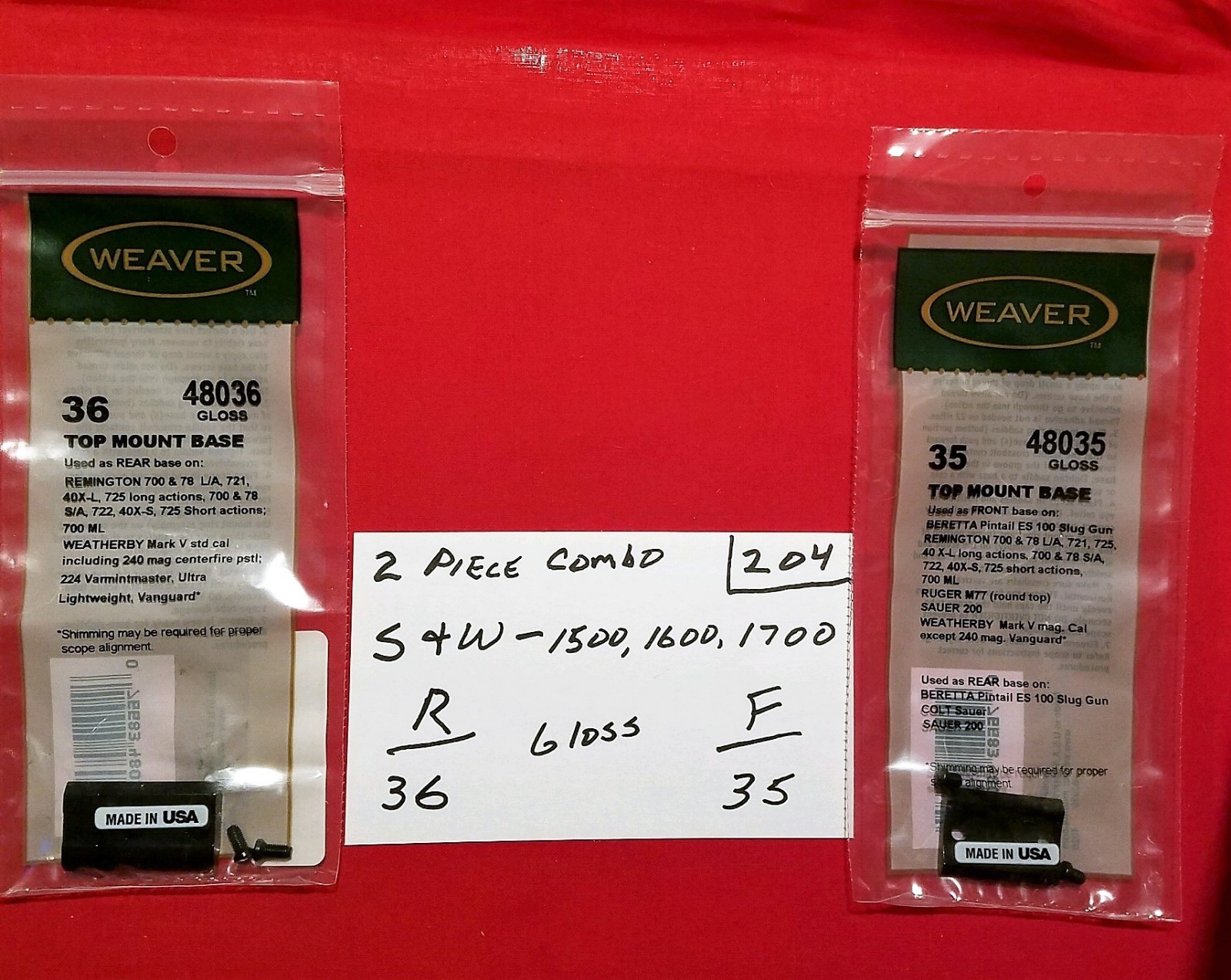 Weaver Bases 36&35 Remington 700 Long Action Rifles - Zoom on Chart for ...