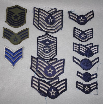 Lot Of 17 US Air Force Enlisted Rank Patches Insignia | eBay