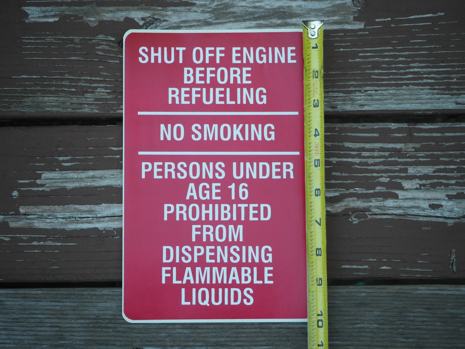"SHUT OFF ENGINE BEFORE REFUELING" safety STICKER Decal NOS 10" X 6 1/2 ...