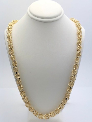 14k Yellow Gold Solid Turkish Link Chain Necklace 22" 7mm 75 grams | eBay